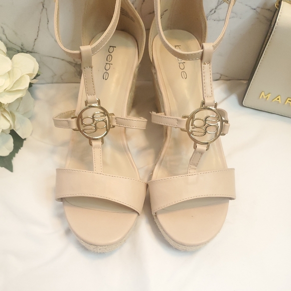 bebe | Shoes | Bebe Nude Blush Wedges | Poshmark